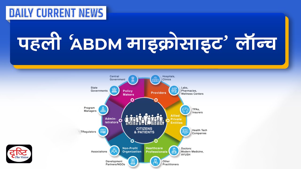 First ABDM Microsite Launched : Daily Current News | Drishti IAS - YouTube