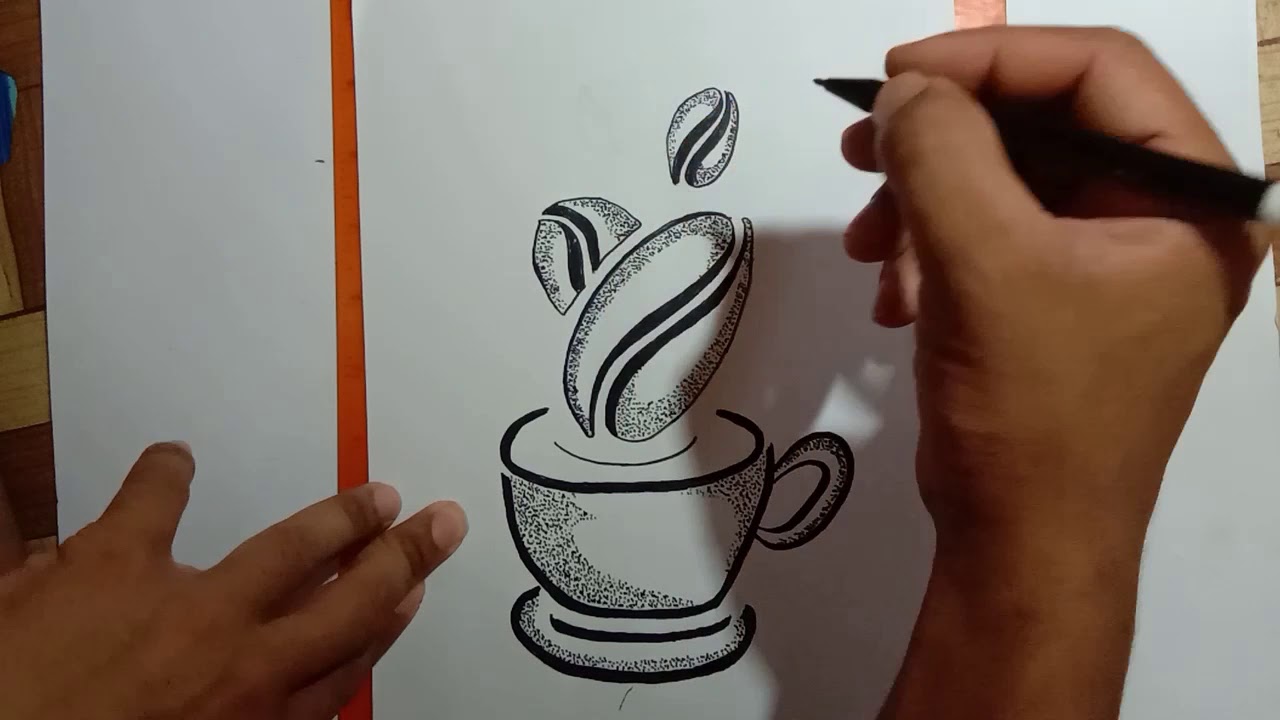 Menggambar dengan teknik pointilis /teknik pointilis - YouTube