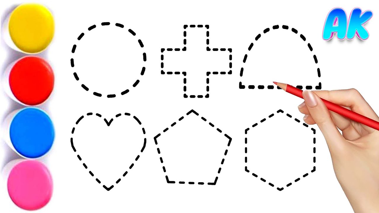 Shapes Name In English | Learn to draw 2d shapes, colors name for kids ...