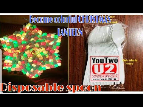 DIY Spoon Christmas Lantern | 3D Parol Using Recycled Materials in full ...