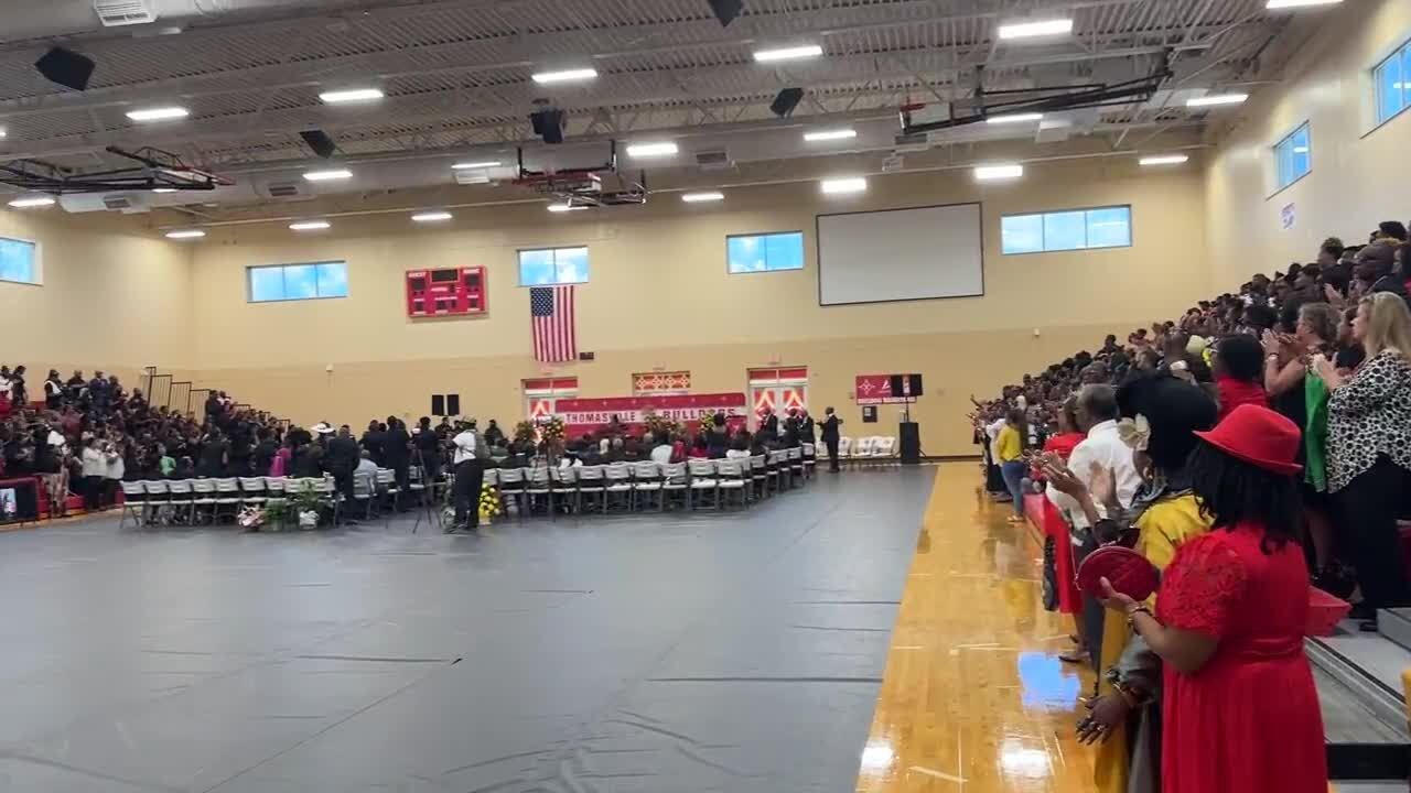 Funeral held for Demorrio "DJ" Thurman at Thomasville High School Gym ...