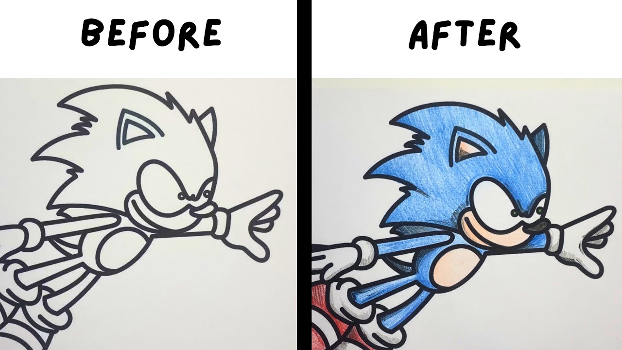 How to color Sonic Hedgehog? | Color book for kids - YouTube