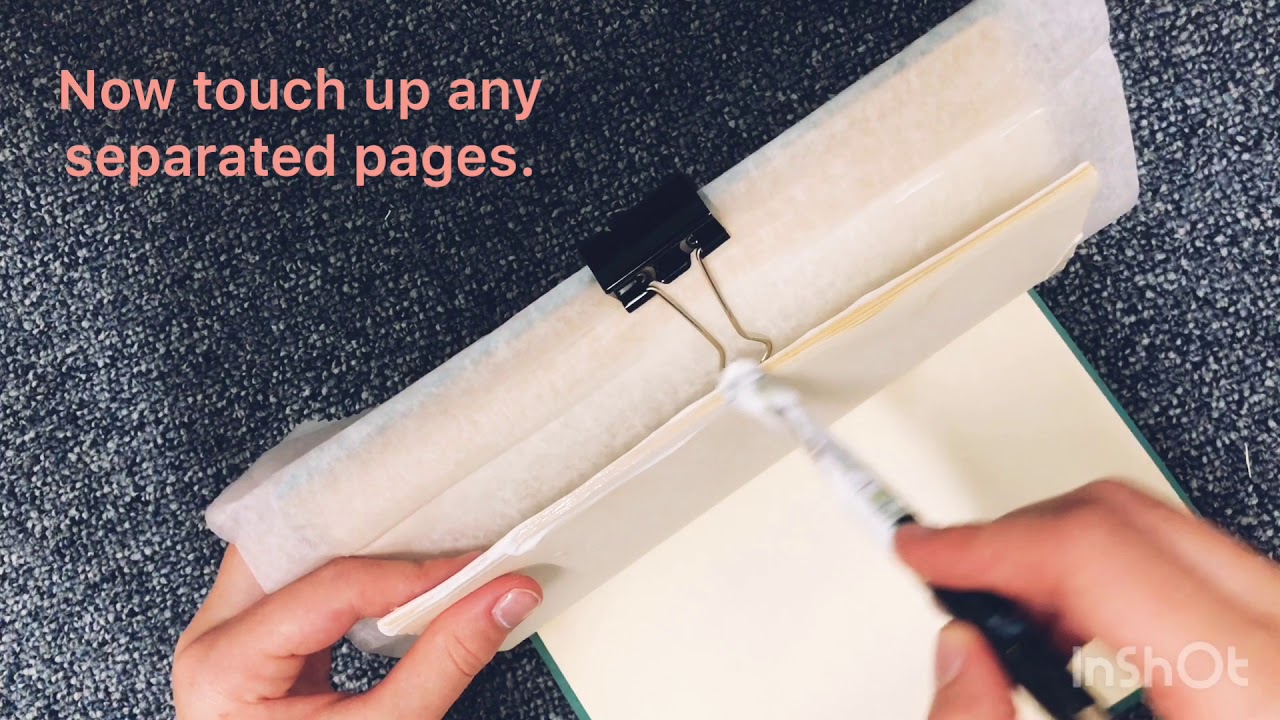 gluing sections of pages together in your altered book - YouTube