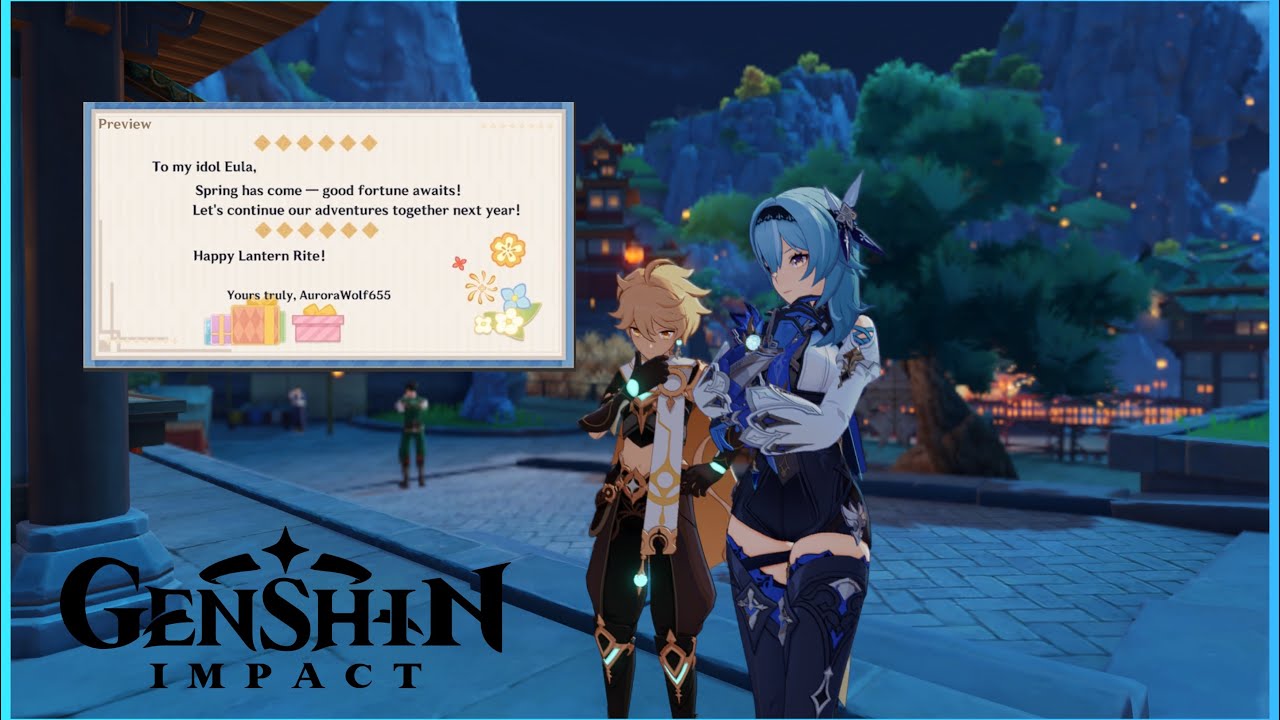 Genshin Impact: Gift Envelope to Eula - YouTube
