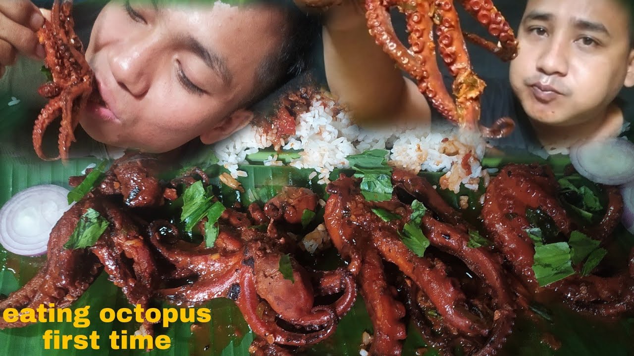 mukbang spicy octopus🐙 eating show ! first time in my life || Naga ...