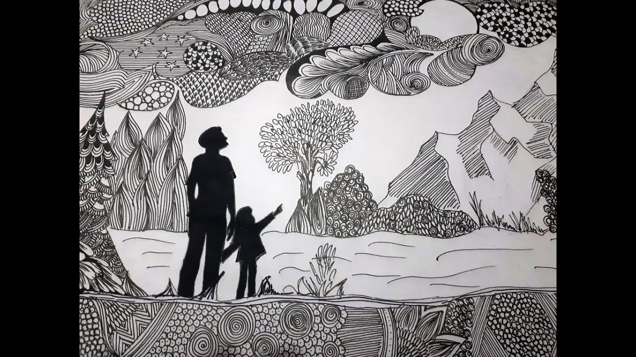 Doodle art | Father's Day Special | How to Doodle with Pen - YouTube