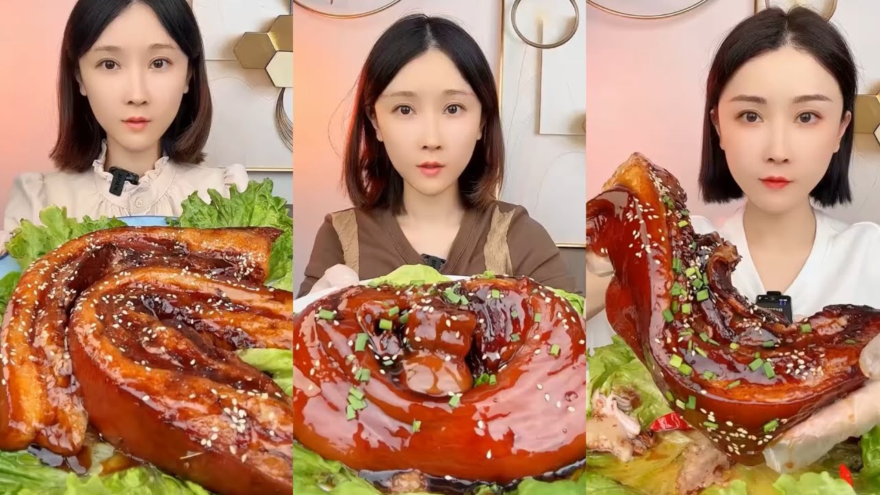 MUKBANG 먹방 EATING SPICY PORK BELLY chewy sounds | ASMR | chinese foods ...