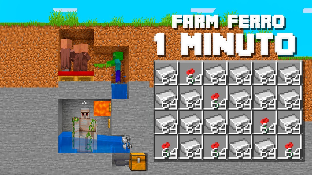 ️ FARM DE FERRO INFINITO MAIS FÁCIL do MINECRAFT - 1.19 e 1.20 - YouTube