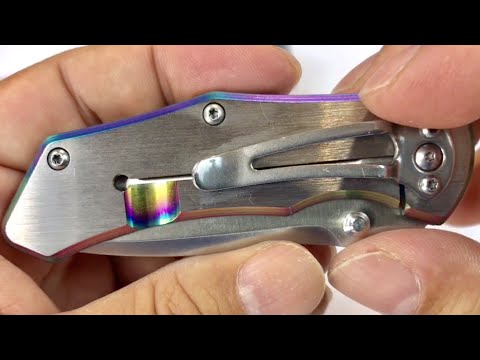 KUBEY Integral Lock Mini EDC Pocket Knife 12C27 Drop Point Blade Stainless Steel Handle quick look
