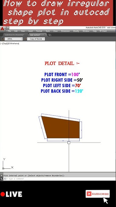 How to draw irregular shape plot in autocad step by step. 2023 - YouTube
