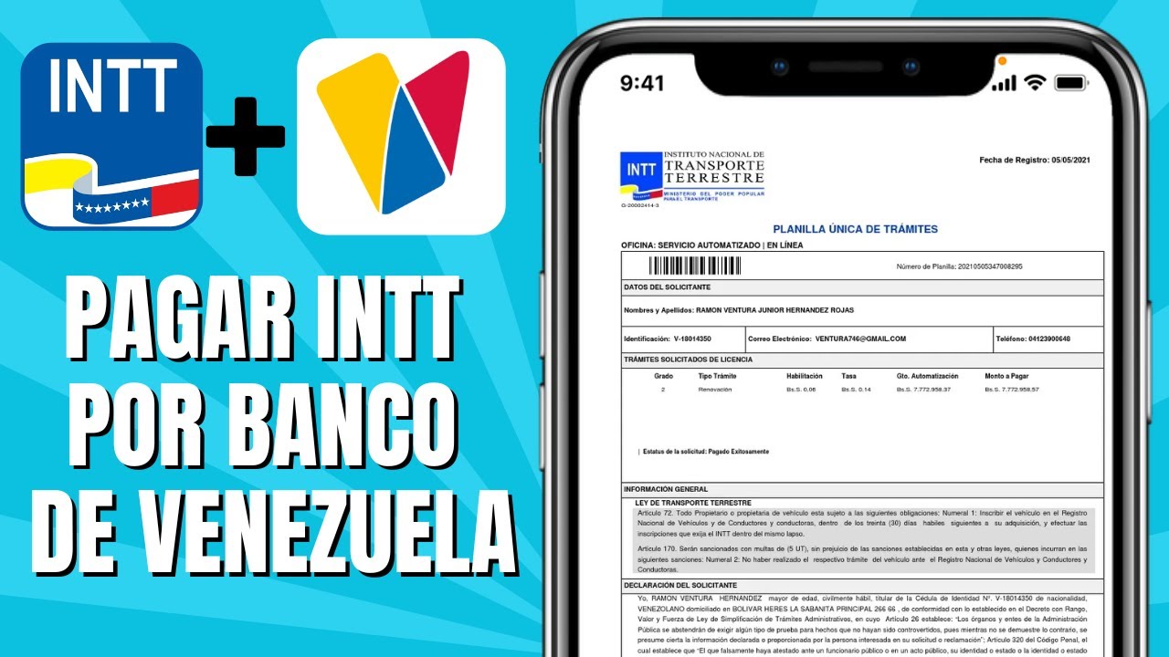 Cómo PAGAR INTT Por Banco De Venezuela - YouTube