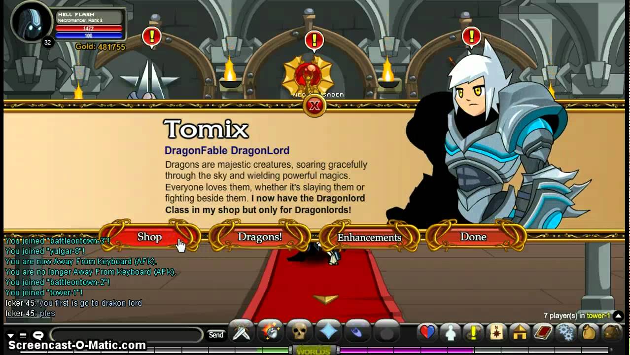 Adventure Quest WORLDS..... Dragonlord and Guardian Shop - YouTube