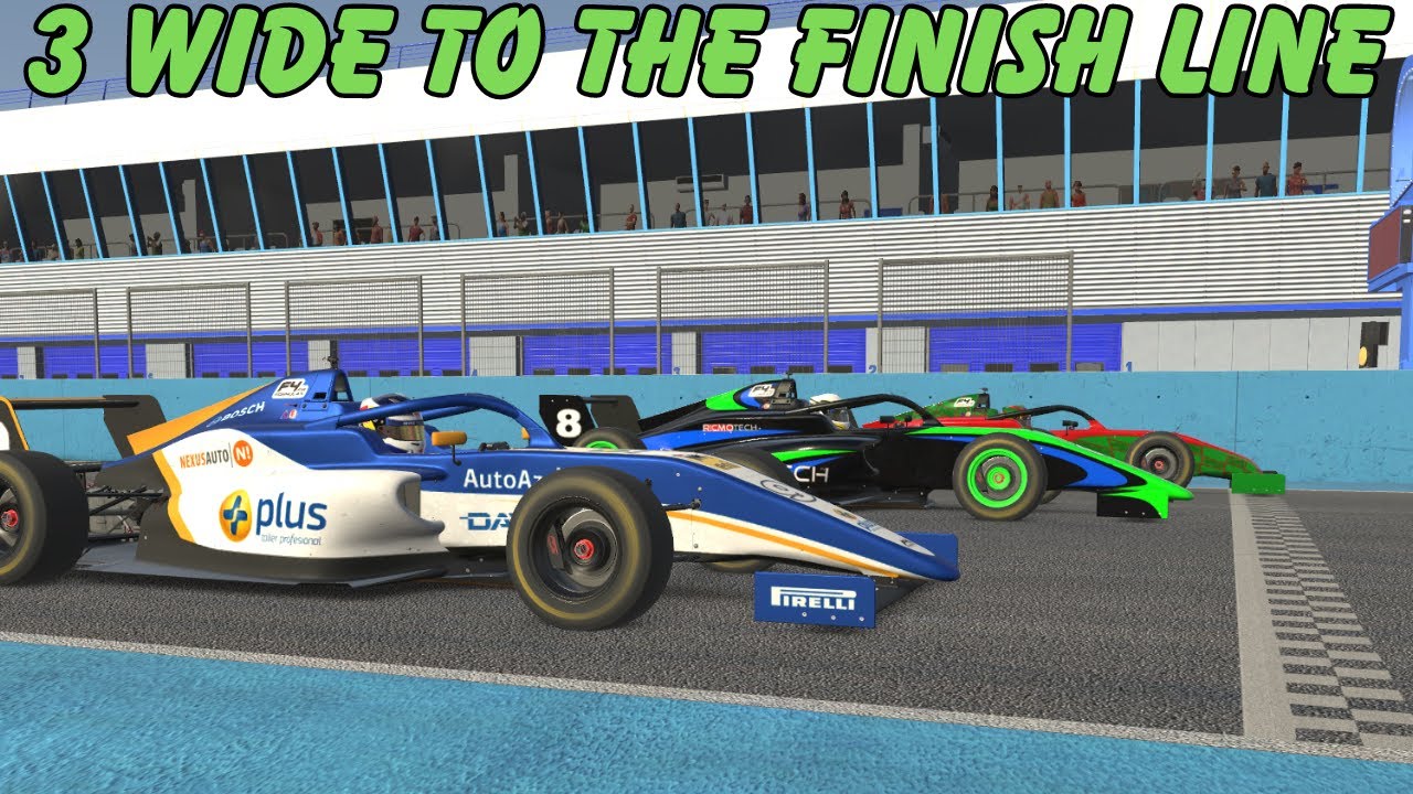iRacing FIA Formula 4 Challenge Fixed Jerez - 3 Wide to the finish line ...