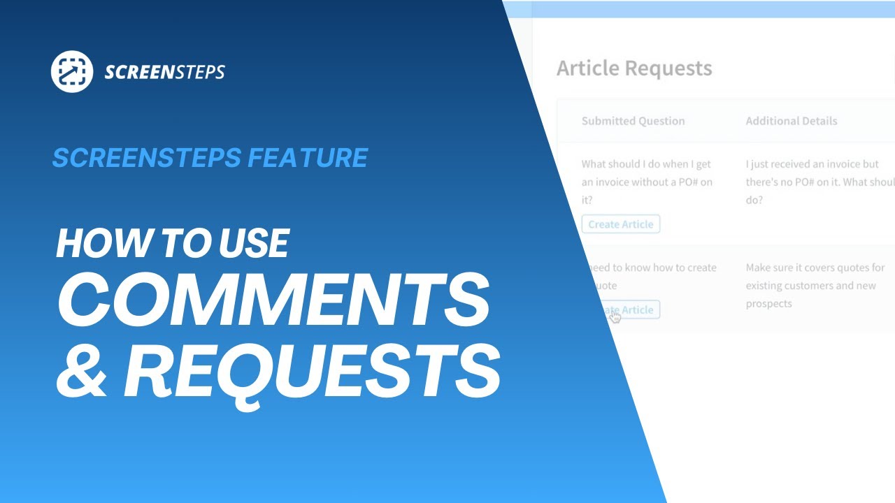 ScreenSteps Feature: Comments And Requests - YouTube