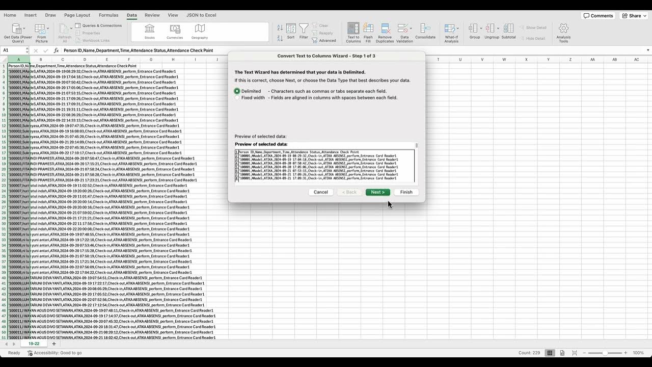 Format File CSV jadi kolom di Excel, text to column csv di excel - YouTube