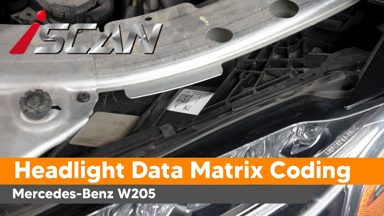 Mercedes-Benz W205 Headlight Data Matrix Coding (C Coding) Bar Code ...