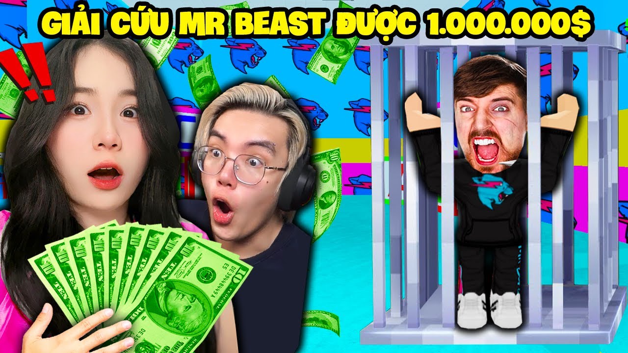 SAMMY VÀ PHONG CẬN GIẢI CỨU MR BEAST NHẬN 1 TRIỆU ĐÔ TRONG ROBLOX - YouTube