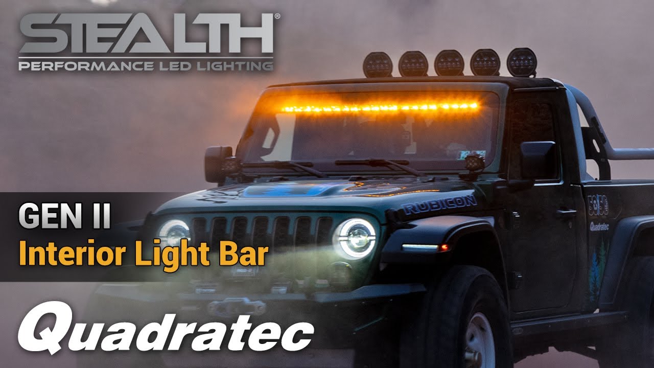 Quadratec Gen II Stealth Interior Mount 50" Light Bar for Jeep Wrangler ...