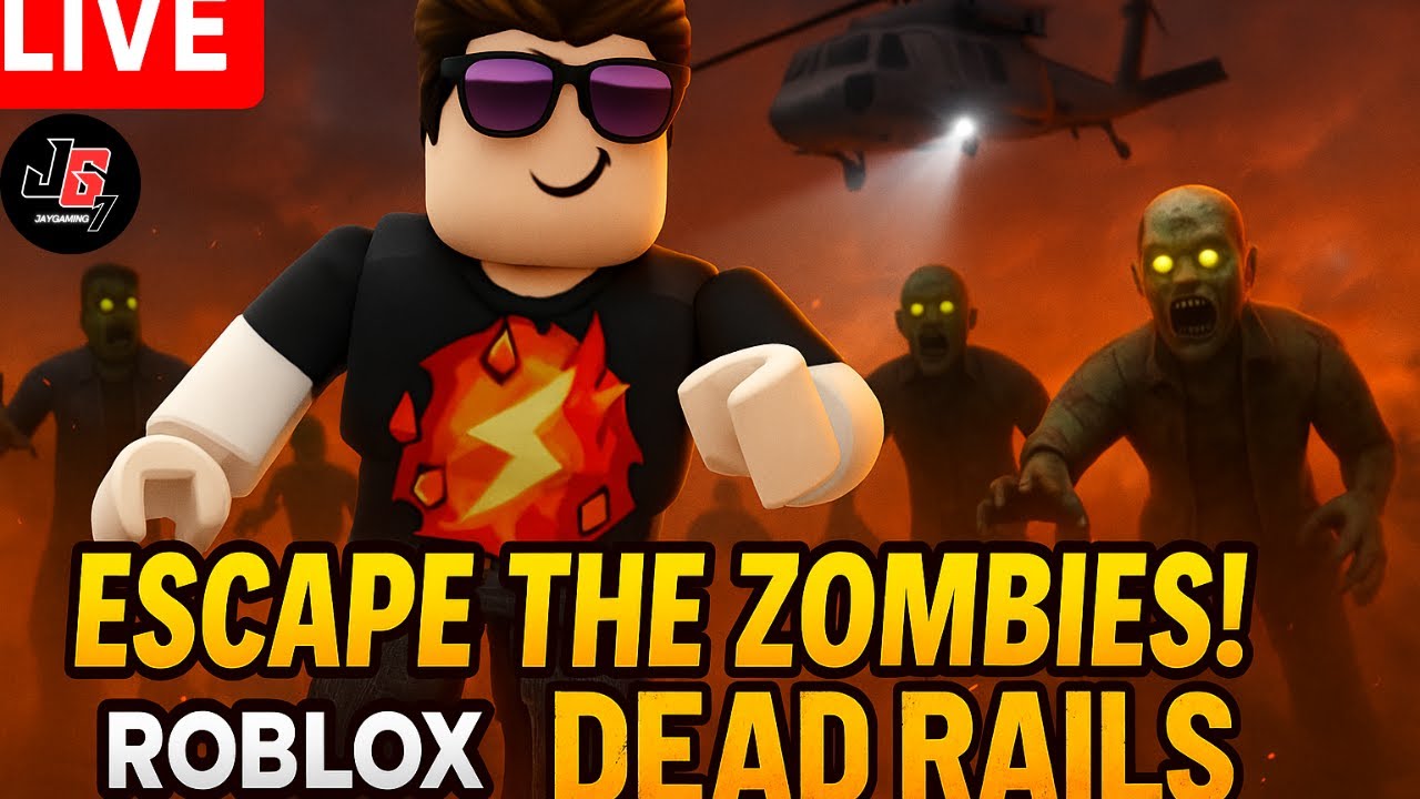 🔴 LIVE | ESCAPE the ZOMBIE APOCALYPSE in ROBLOX DEAD RAILS! 🚁💀 ! JAY ...