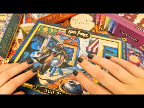 ASMR | my puzzle collection 🧩 (whispers, tapping, scratching)