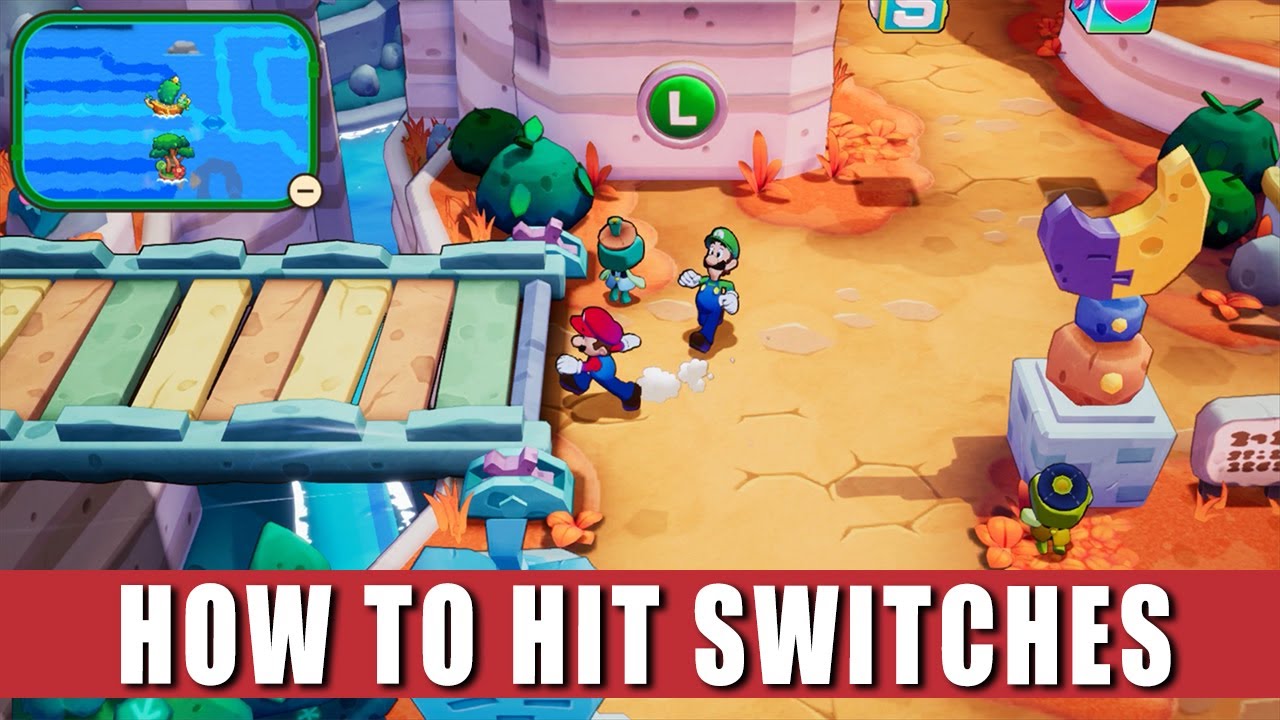 How to hit switches in Mario & Luigi Brothership Press M and L buttons ...