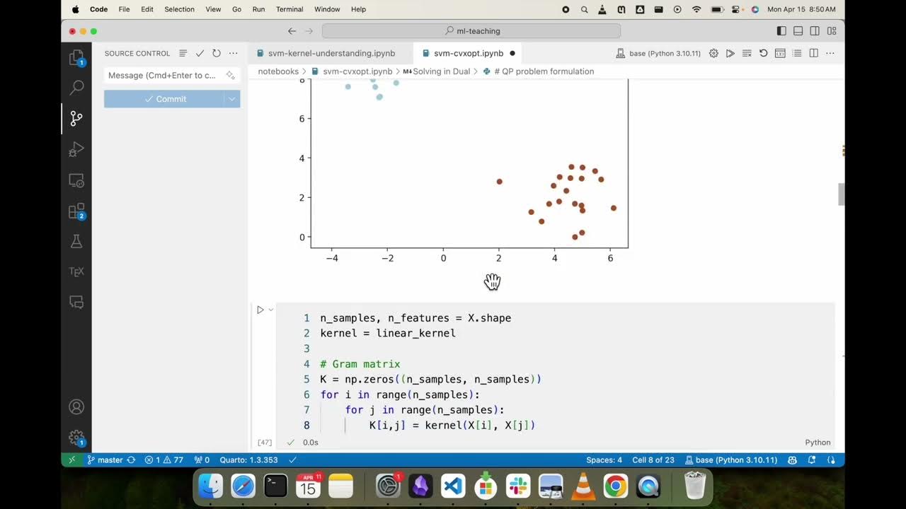Lecture 29 and tutorial: SVM solution via QP; Kernels as measure of similarity - YouTube