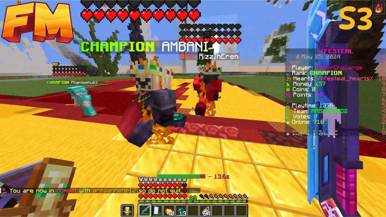 Dominating Warp arena in Fire mc || In Season 3 || @PSD1 Server - YouTube