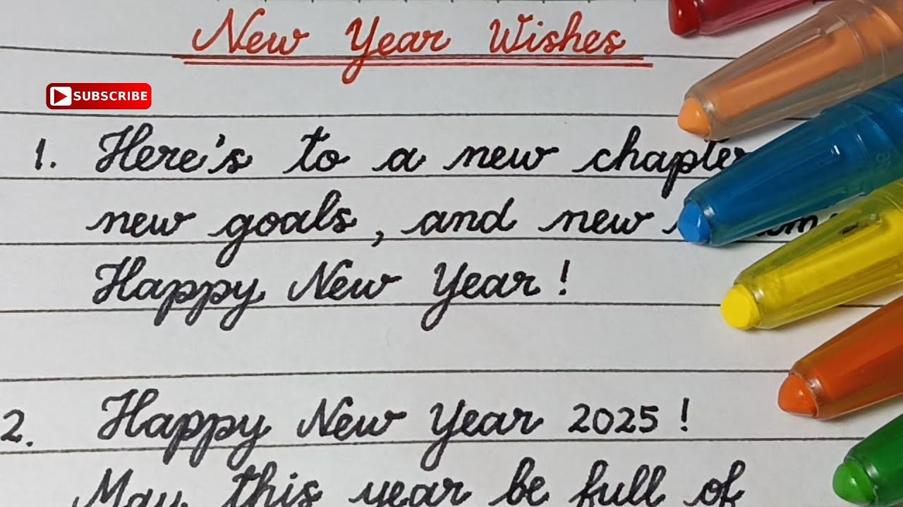 Cursive Writing Practice | Neat Cursive Handwriting | New year Wishes ...