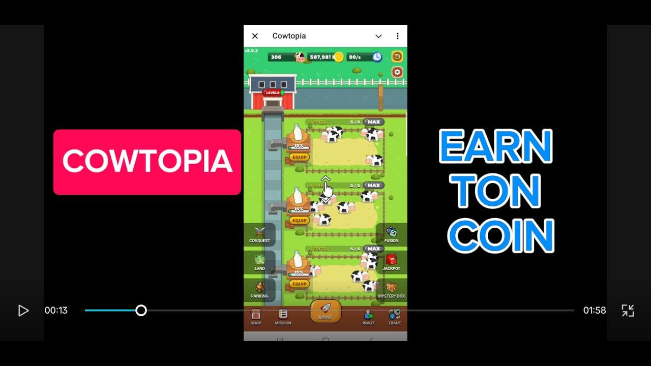 Earn Ton Coins with Cowtopia #toncoin #nft #Cowtopia - YouTube