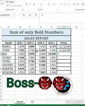 SUM OF ONLY BOLD NUMBERS #magic #ytshorts #excel #study - YouTube