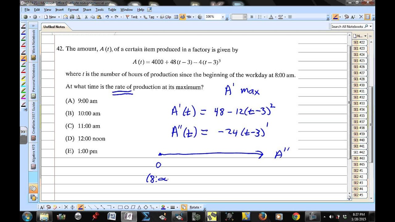 AP Calculus AB DL 9E SE1 MC 42 - YouTube