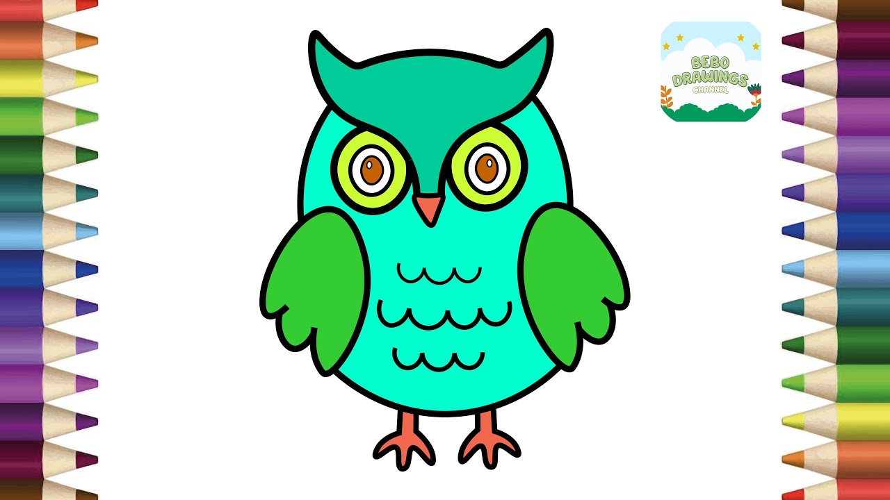 How To Draw Owl | Owl Bird Drawing | Easy Simple Owl Drawing | Owl ...