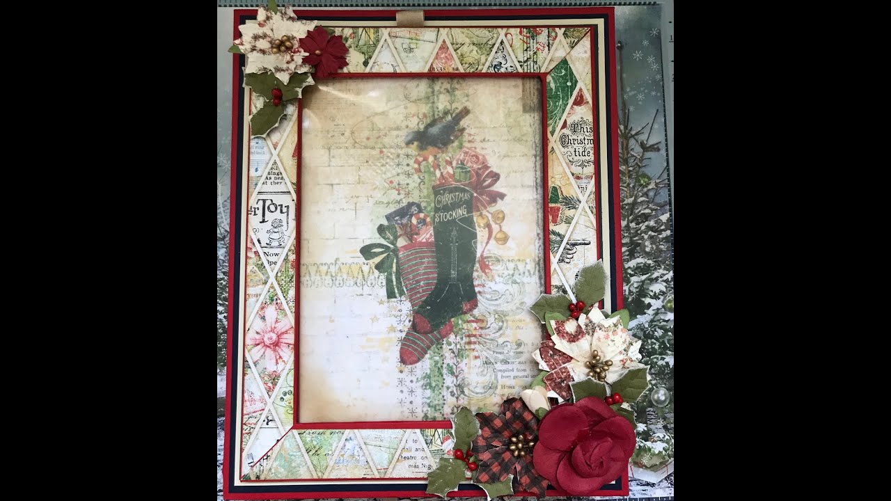 CCC Guest Designer Blue Fern Vintage Christmas Photo Frame Folio - YouTube