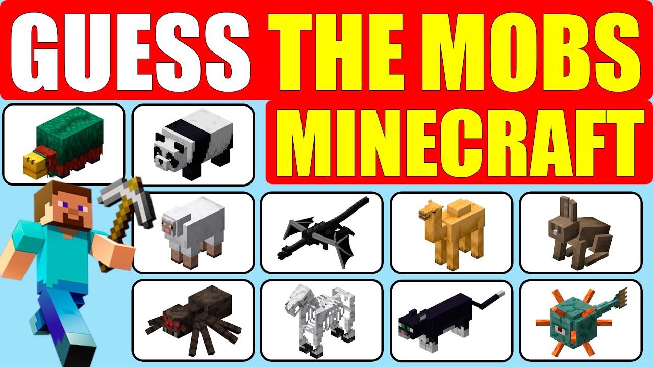Guess 50 Minecraft Mobs! Only 1% Can Get Them All! - YouTube