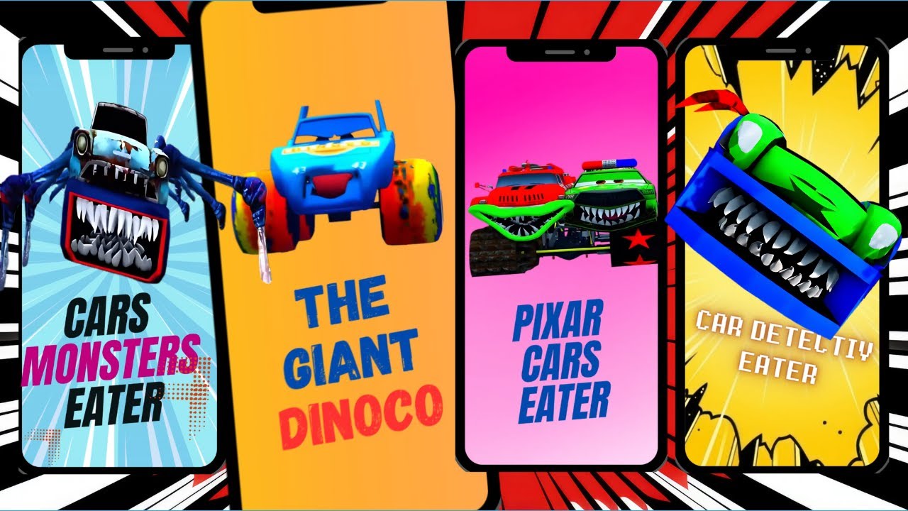 Car monster eater vs The giant Dinoco vs Pixar cars eater vs Pixar ...