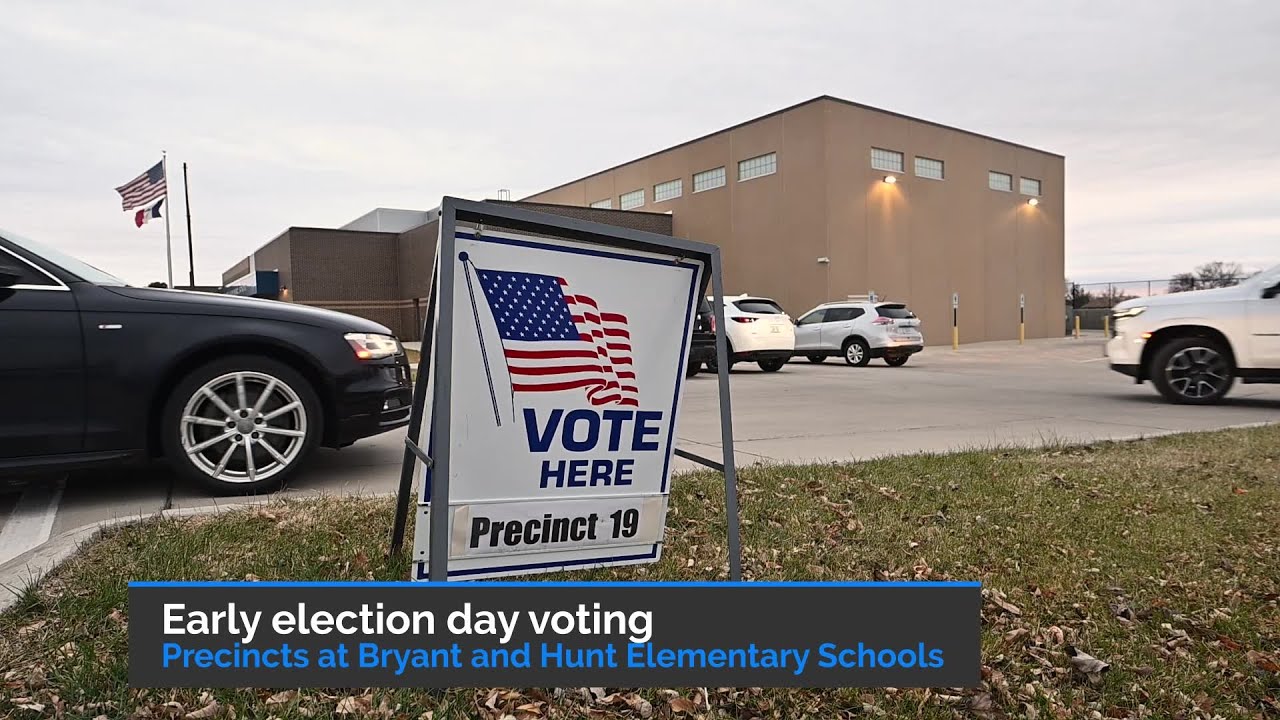 Scenes from voting at precincts in Bryant and Hunt Elementary Schools ...