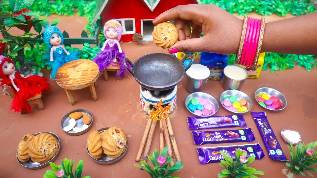 Miniature Biscuits Chocolate Cake | Biscuits Halwa Recipe | Miniature ...