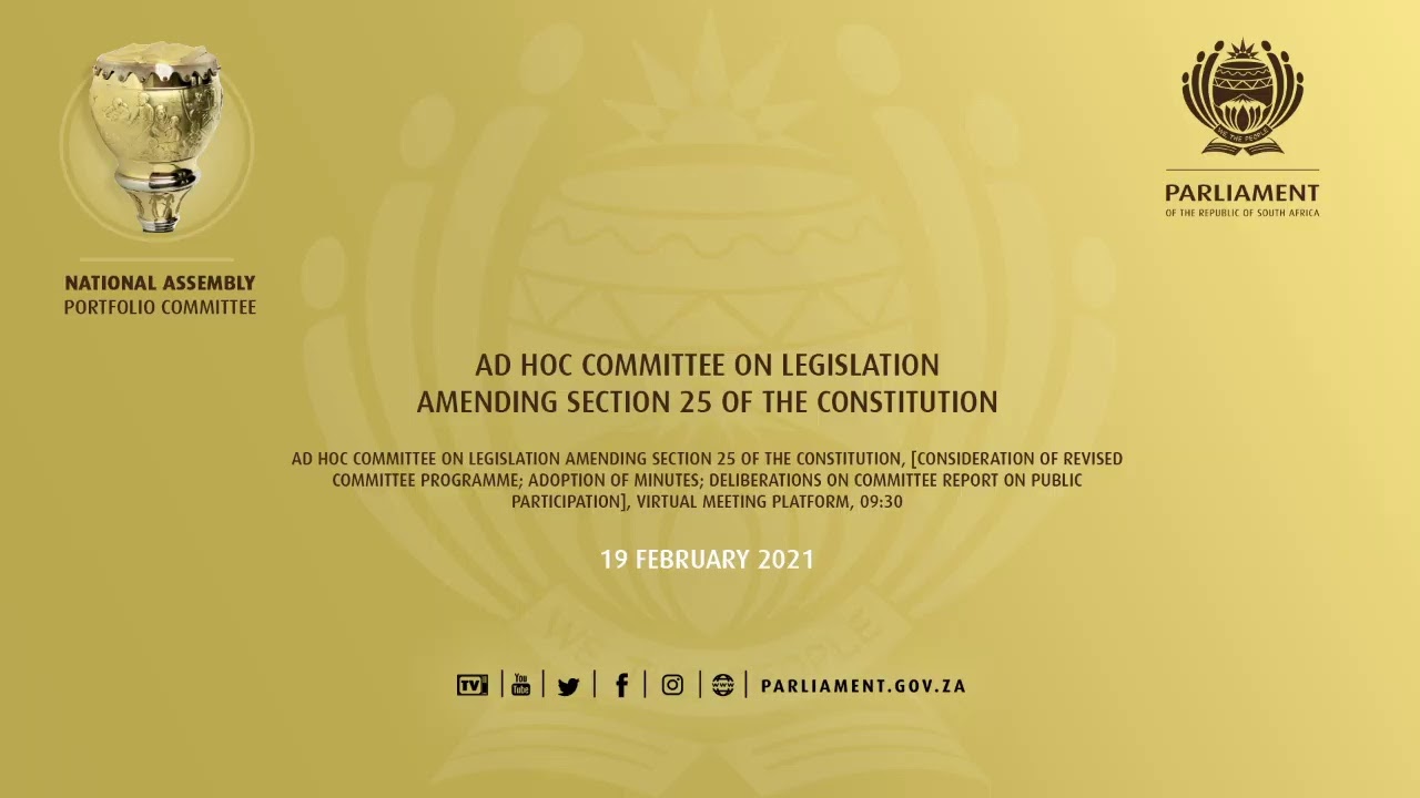 Ad Hoc Committee on Legislation Amending Section 25 of the Constitution ...