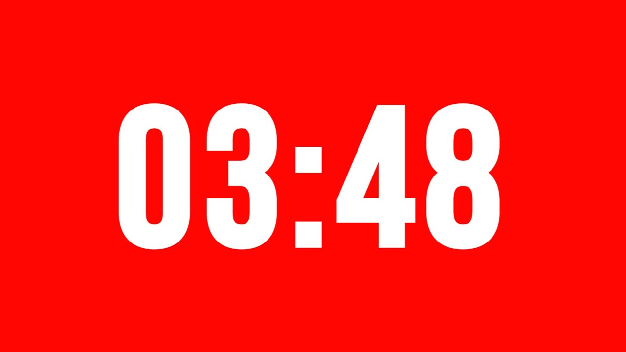 3 Minute 48 Second Timer With Alarm Without Music - YouTube