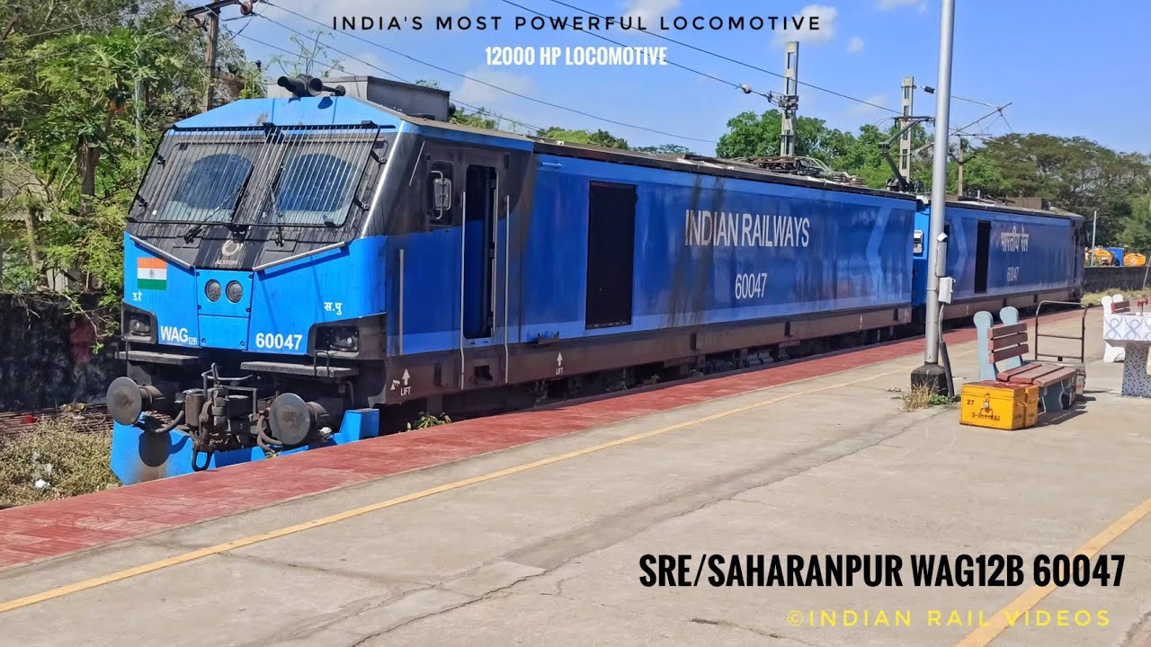 EXTREMELY RARE! India's Most Powerful Locomotive WAG12 at Tiruvottiyur ...