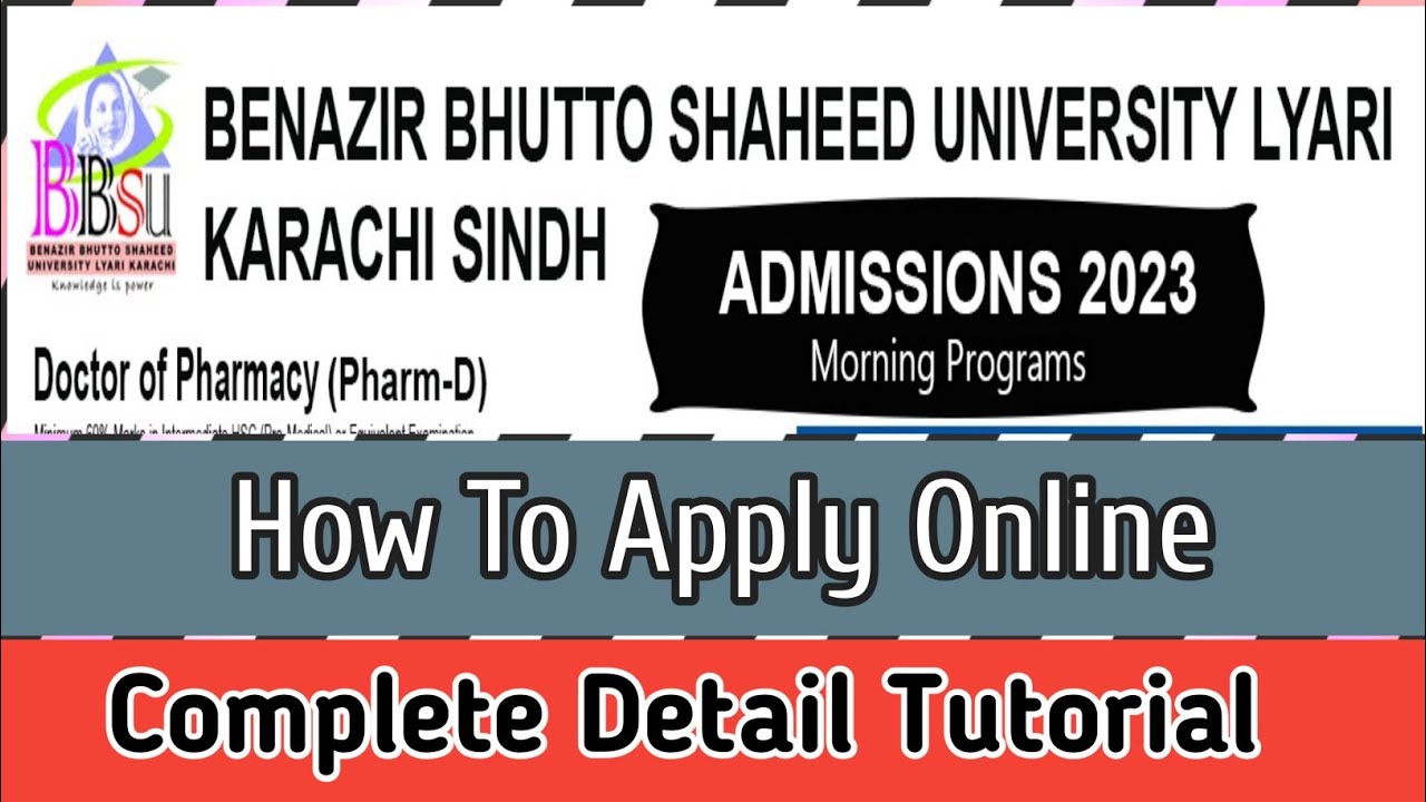 How To Apply Online Benazir Bhutto Shaheed University Lyari Form ...
