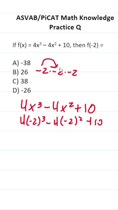 ASVAB/PiCAT Math Knowledge Practice Test Q: Evaluating Expressions ...
