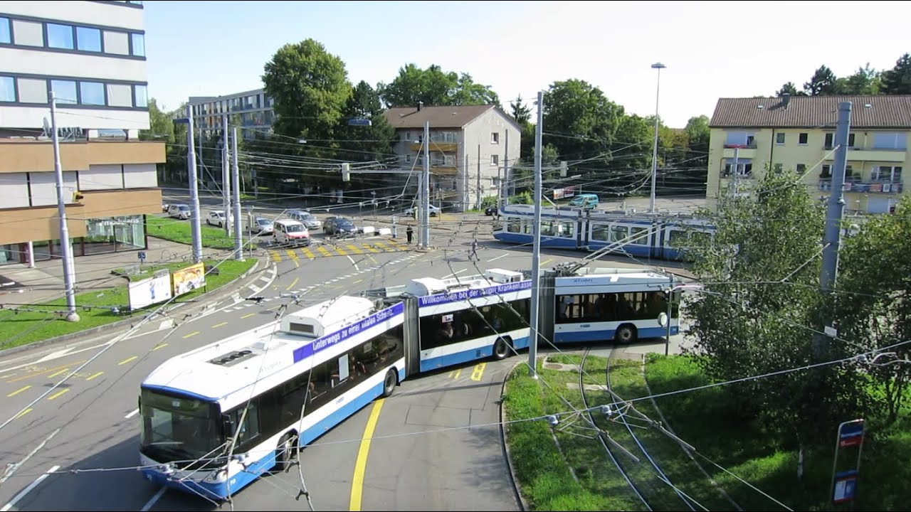 Zurich Tram & Trolleybus - Bucheggplatz - YouTube