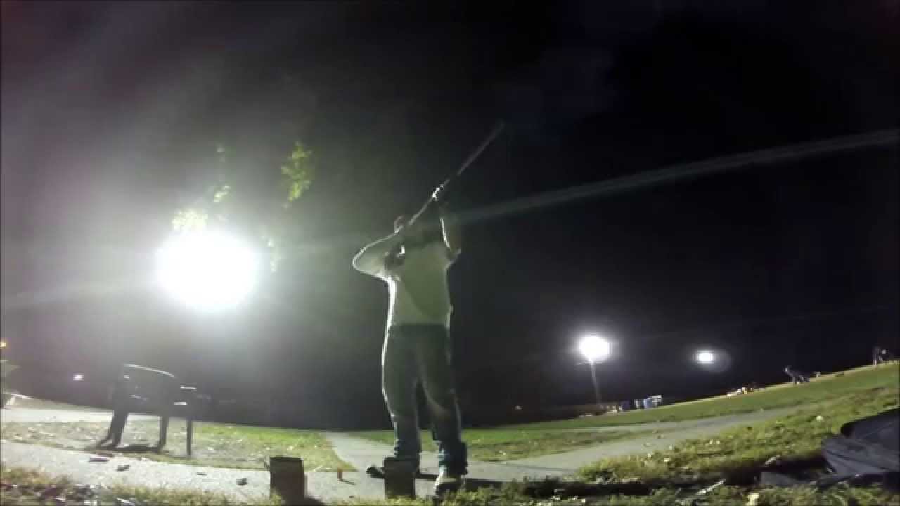 Shooting Clay Pigeons at Night!! GoPro HD - YouTube