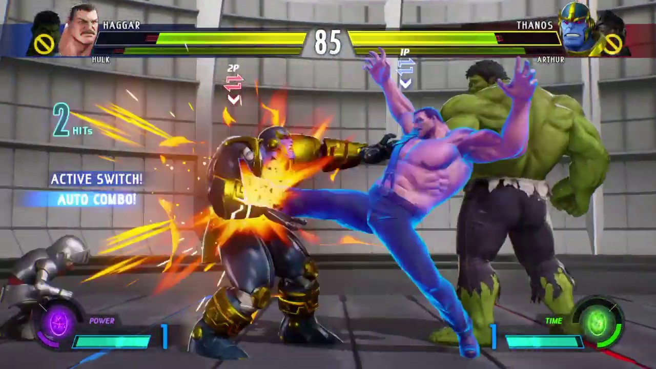 Haggar and Hulk vs Arthur and Thanos - MARVEL VS. CAPCOM: INFINITE ...