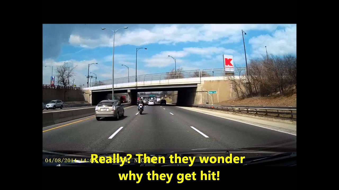 Motorcycle close call caught on dash cam - YouTube