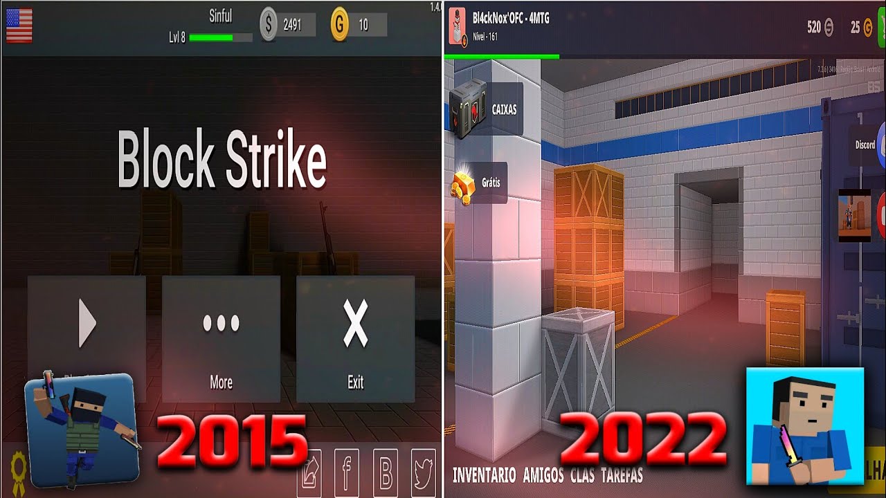 Veja como o BLOCK STRIKE mudou! a EVOLUÇÃO do BLOCK STRIKE - YouTube