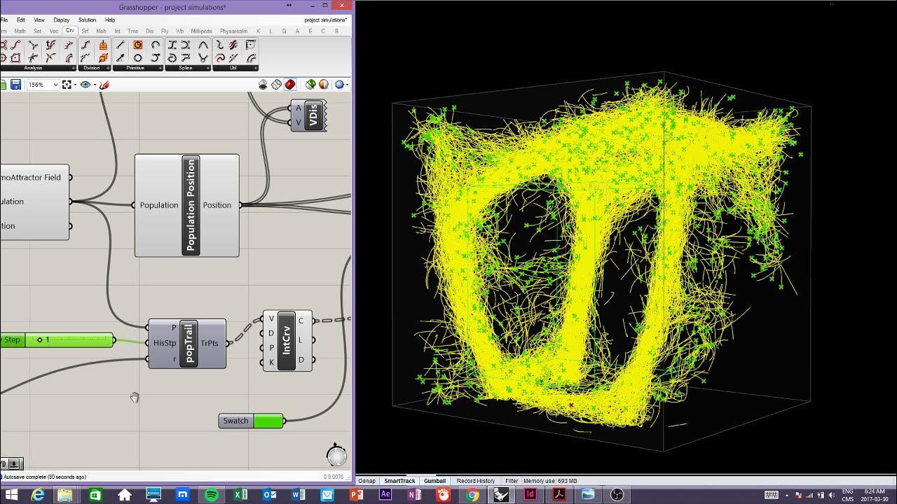 Physarum polycephalum simulation 7 - YouTube
