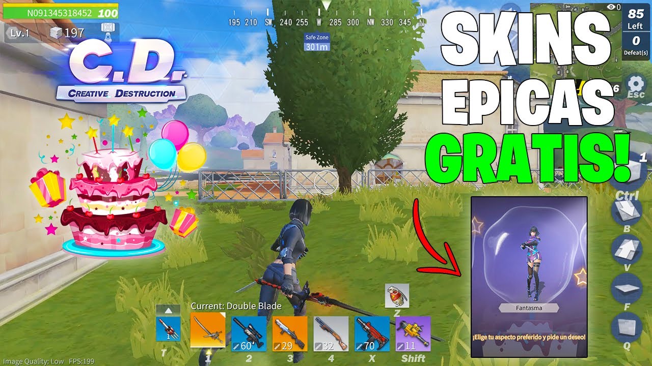 Primer Partida en el ANIVERSARIO de CREATIVE DESTRUCTION *Skins y ...