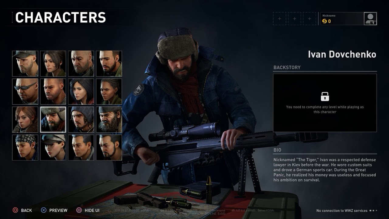 World War Z Character Selection - YouTube